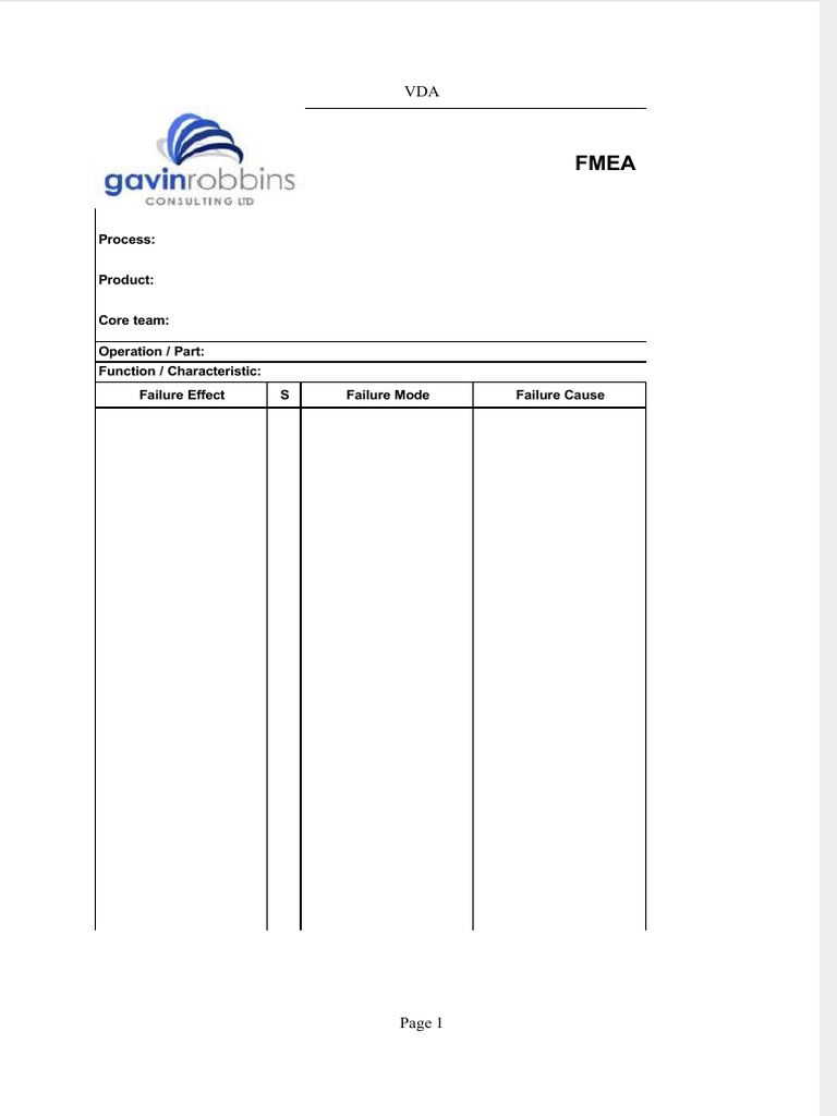 VDA FMEA Template Guide | PDF | Safety | Software Quality
