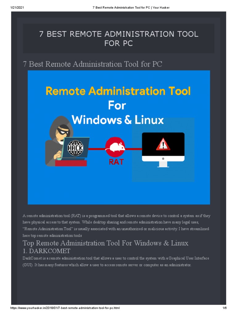 7 Best Remote Administration Tool For PC - Your Hacker | PDF | Remote ...