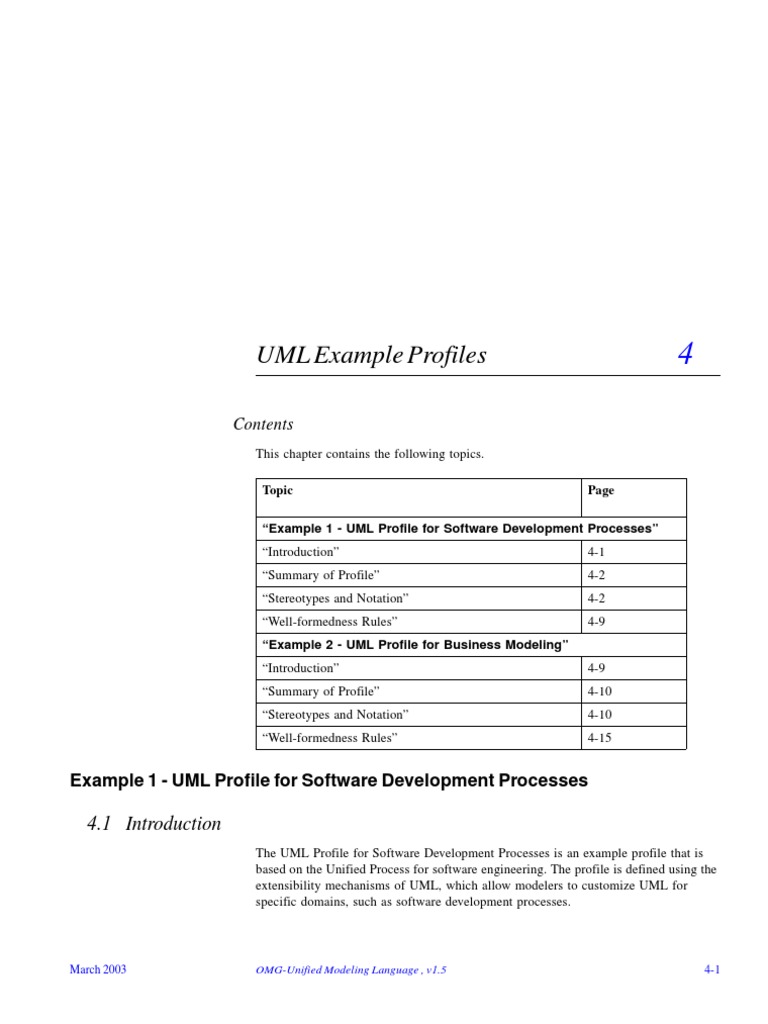 UML Profiles for Software Development Processes and Business Modeling ...
