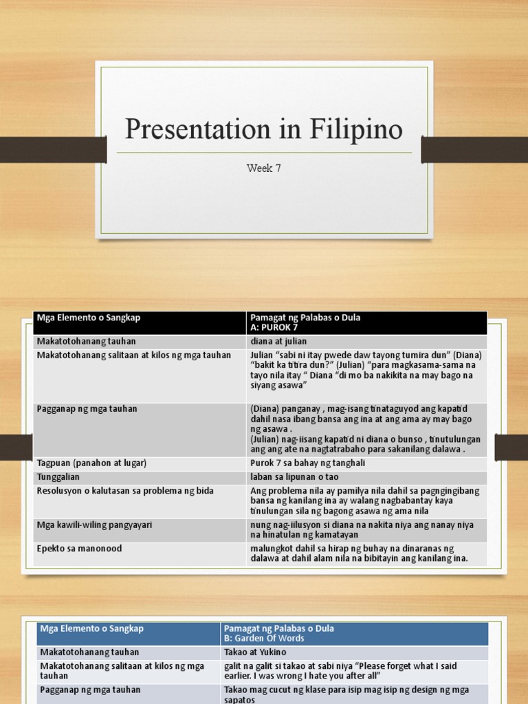Presentation in Filipino | PDF