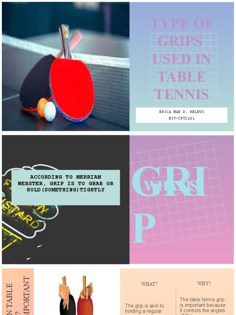 Lesson11 Type of Grips Table Tennis (Erica Mae Relevo) | PDF | Table ...
