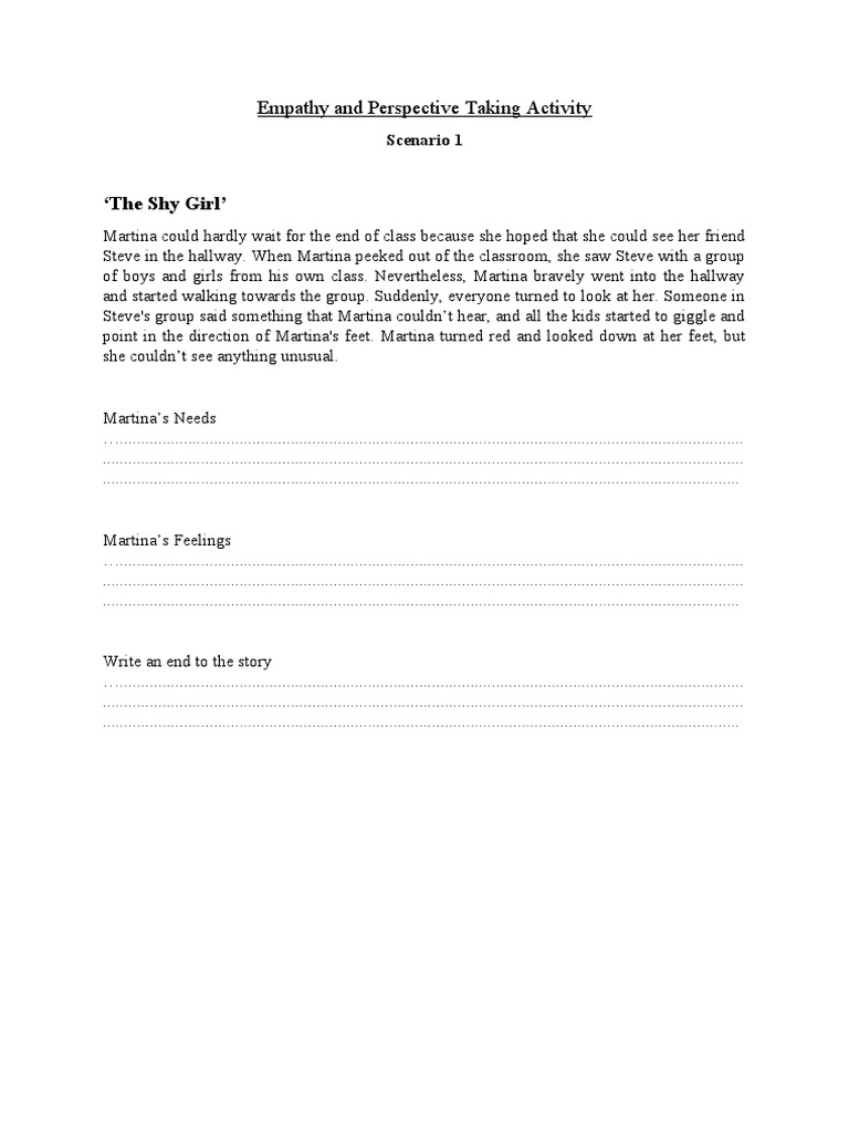 Empathy Scenarios for Students | PDF