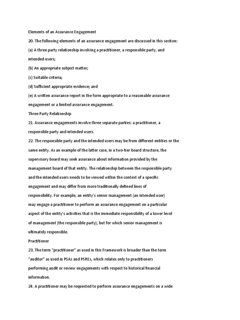 Elements of Assurance Engagement | PDF | Knowledge | Expert