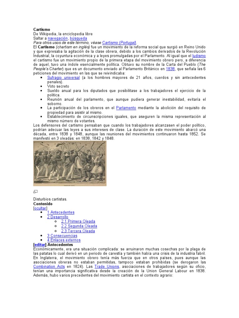 Cartismo | PDF | Teorías políticas | Movimientos sociales