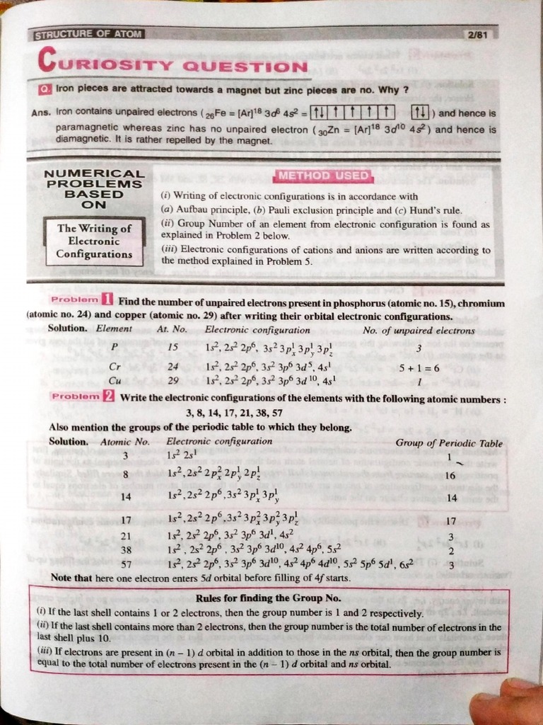 Structure of Atom Practice Questions and Answers | PDF | Electron ...