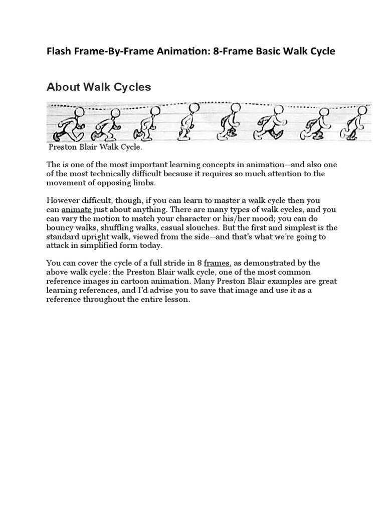 Flash Frame-By-Frame Animation 8-Frame Basic Walk Cycle | Download Free ...