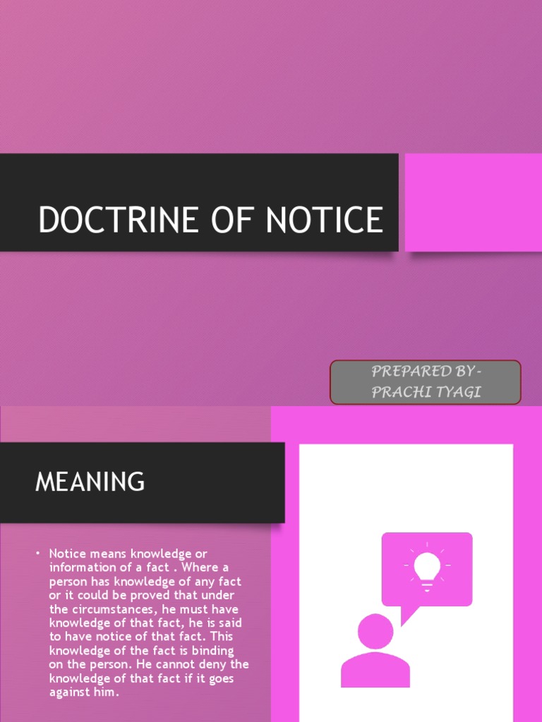 Doctrine of Notice | PDF | Abstention Doctrine | Knowledge