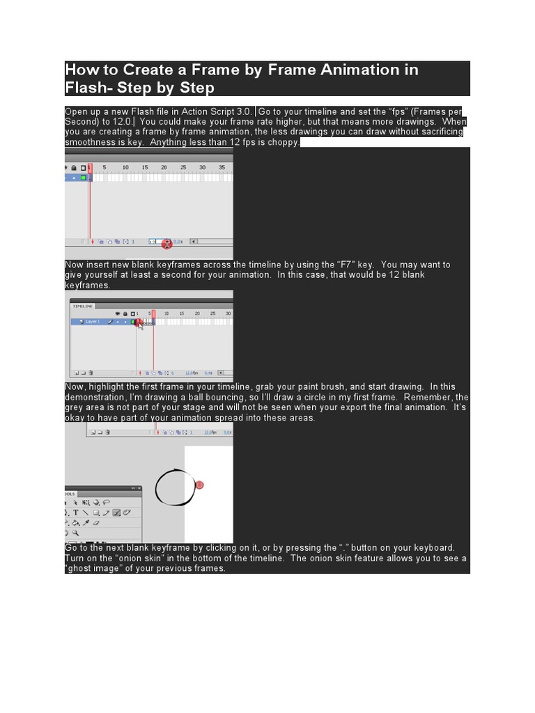 Frame by Frame Animation in Flash Guide | PDF | Teaching Methods ...