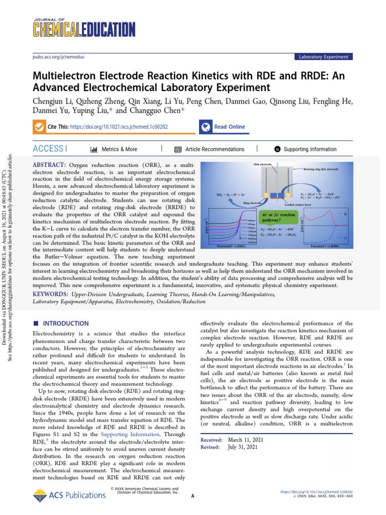 Multielectron Electrode Reaction Kinetics With RDE and RRDE: An ...