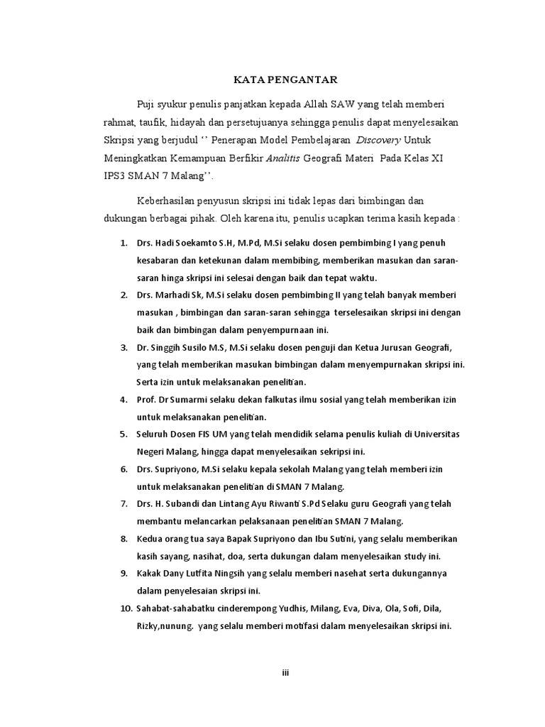 Kata Pengantar Skripsi | PDF