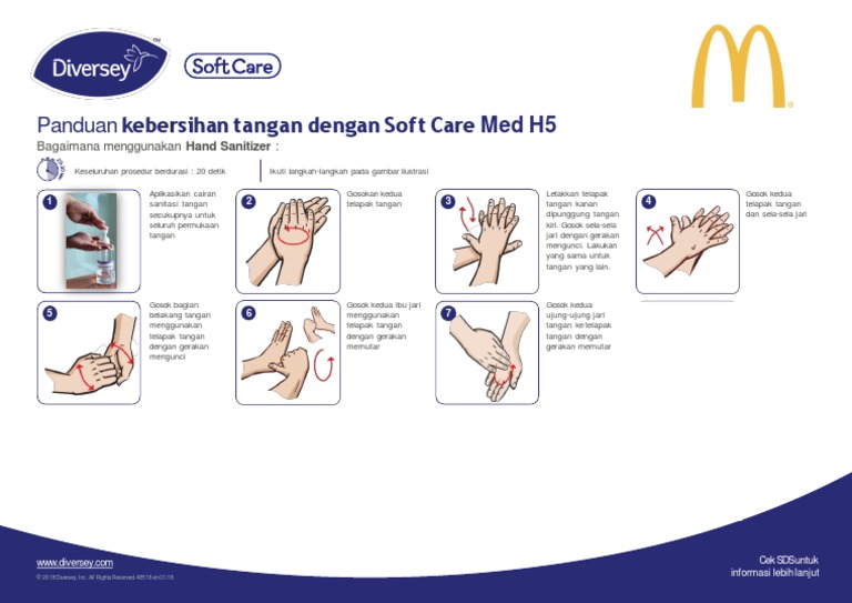 Diversey's Hand Sanitize Charts - Bahasa | PDF