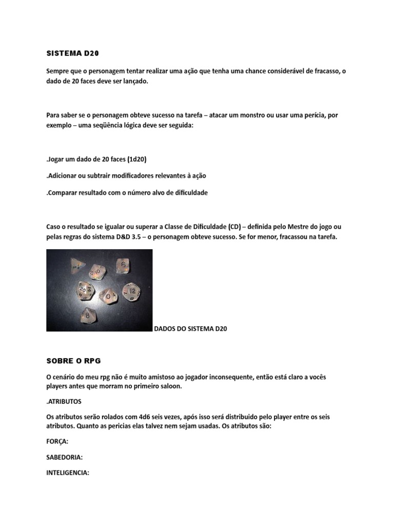 Documento RPG | Download grátis PDF | Jogos de RPG