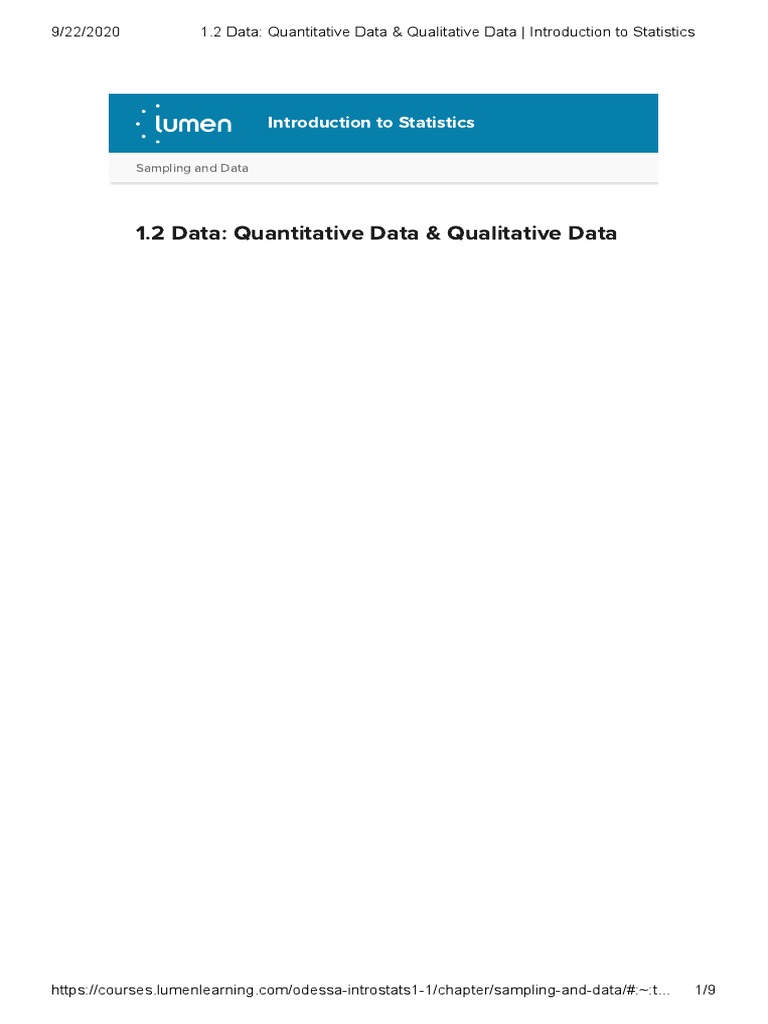Types of Quantitative Data Explained | PDF | Statistics | Quantitative ...