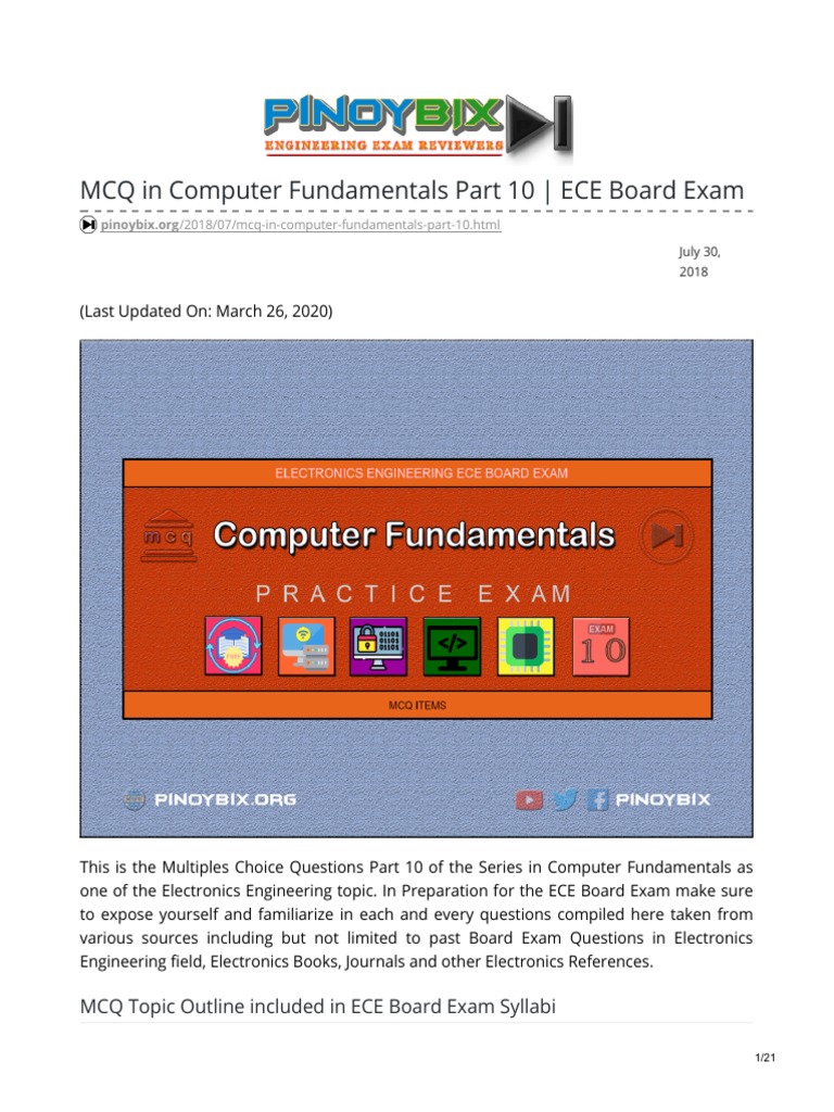 MCQ in Computer Fundamentals Part 10 ECE Board Exam | PDF | Computer Network | Network Topology