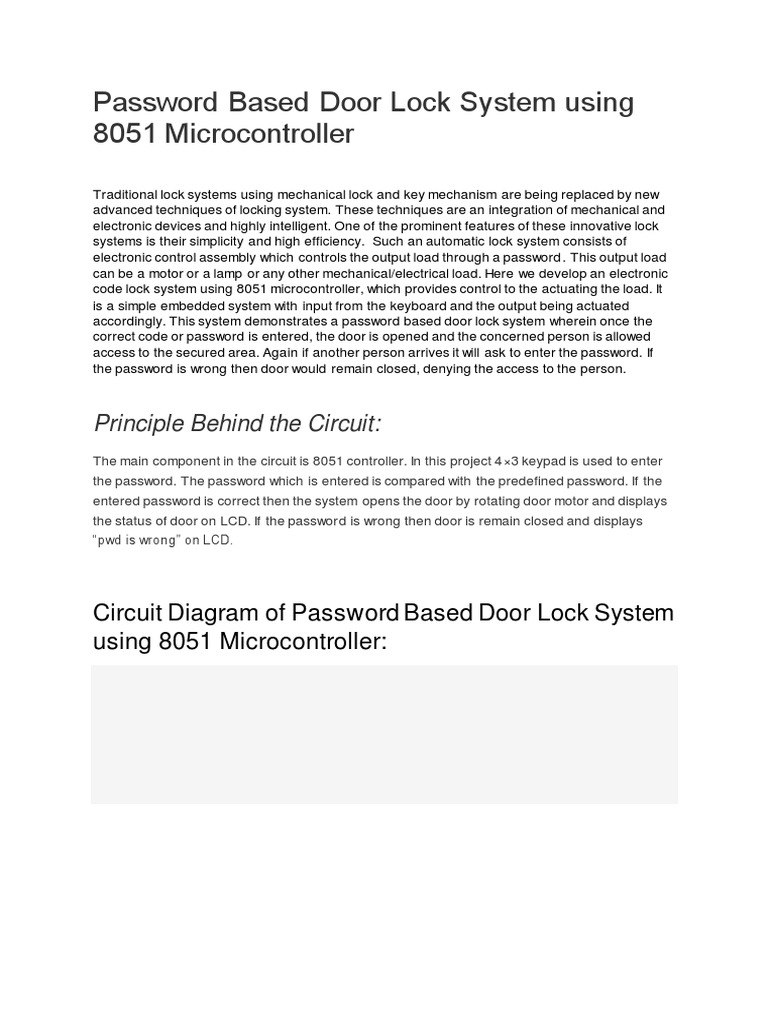Dokumen - Tips - Password Based Door Lock System Using 8051 Microcontroller Final Report | PDF ...