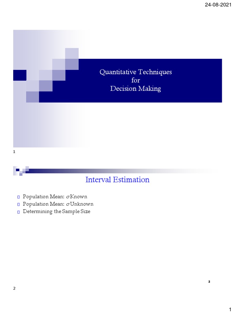 Interval Estimation | Download Free PDF | Confidence Interval | Sample Size Determination
