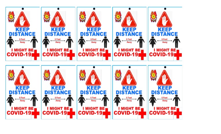 Keep Distance Warning Card | PDF