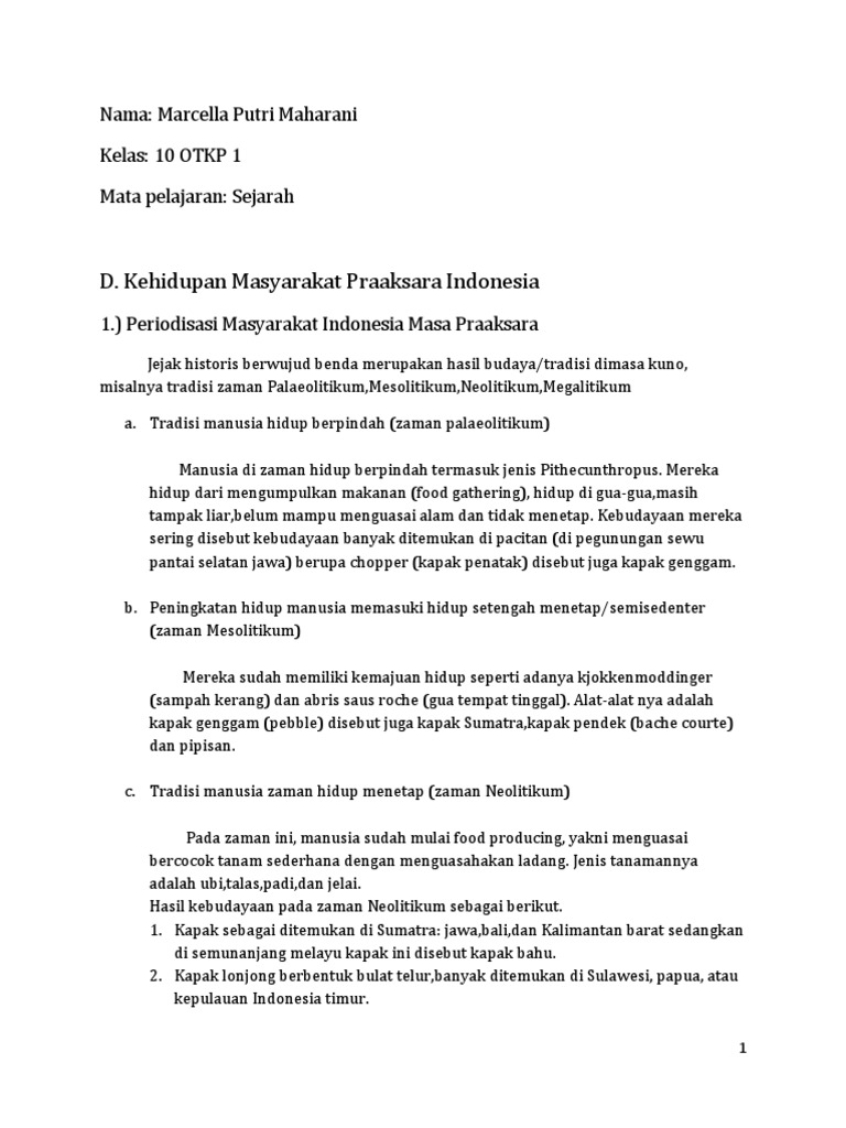 Tugas Sejarah (Marcella Putri Maharani 10 OTKP 1) | PDF