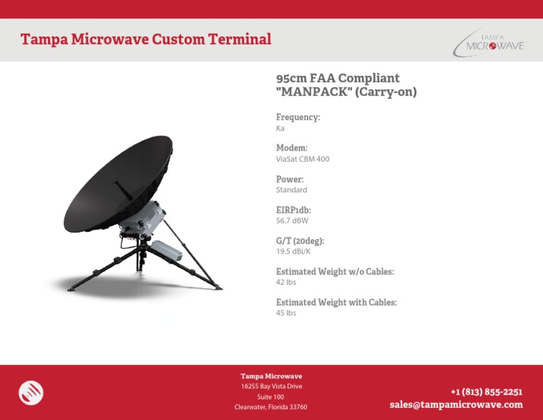 Tampa Microwave Custom Terminal: 95cm FAA Compliant "MANPACK" (Carry-On ...