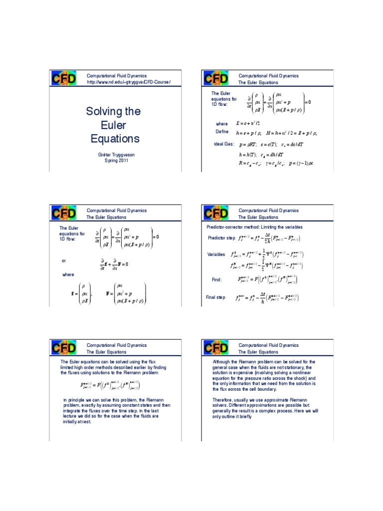 Solving Euler Equations | PDF | Computational Fluid Dynamics | Fluid Dynamics