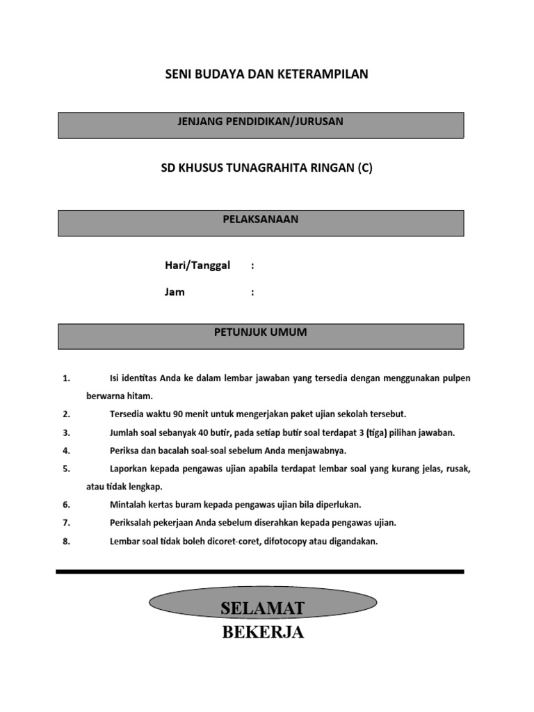 SBK SDLB C Tunagrahita Ringan Rida | PDF
