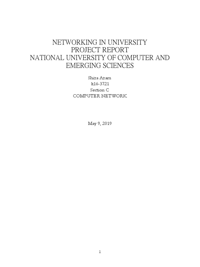 Networking in University Project Report National University of Computer ...