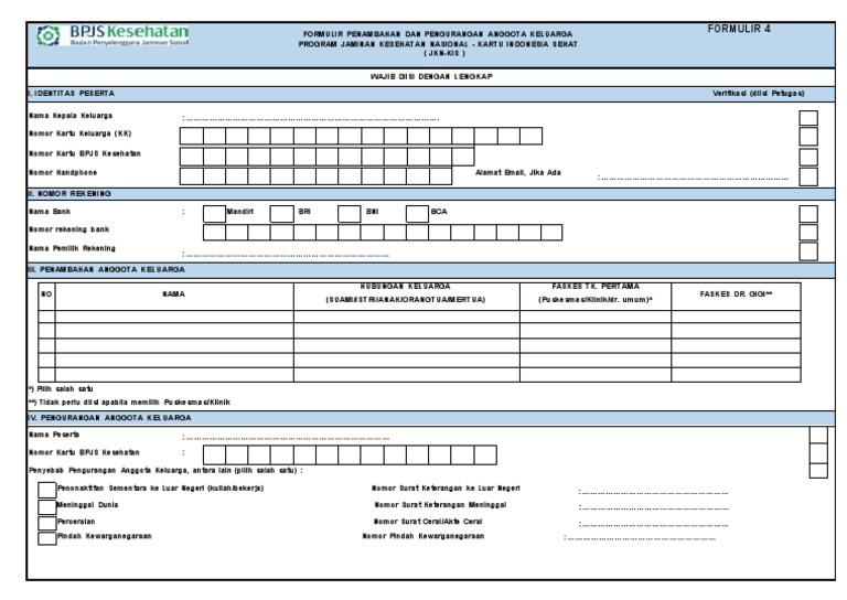 Blangko BPJS Depan | PDF