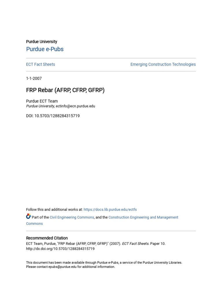 FRP Rebar (AFRP CFRP GFRP) | PDF | Fibre Reinforced Plastic ...