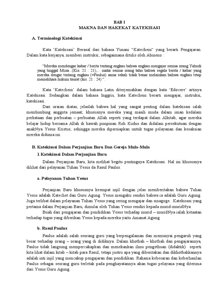 Makna Dan Hakekat Katekisasi | PDF