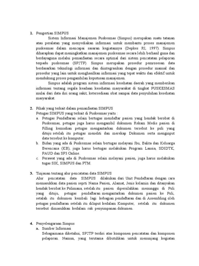 Pengantar Sistem Informasi SIMPUS | PDF