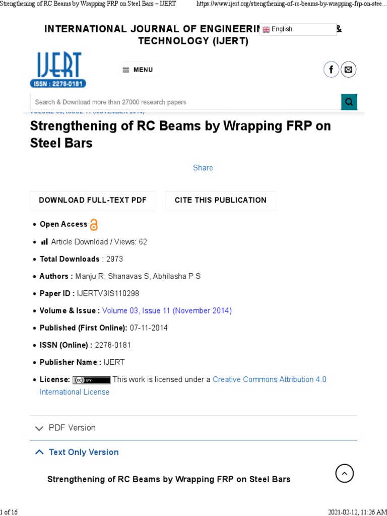Strengthening of RC Beams by Wrapping FRP On Steel Bars - IJERT | PDF ...