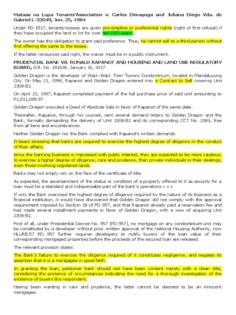 Civ Rev Cases | PDF | Loans | Foreclosure