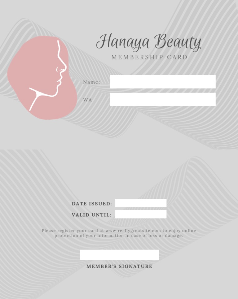 Hanaya Beauty: Membership Card | PDF