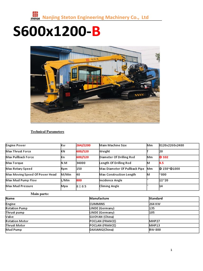 STETON S600x1200-B (60-120 Ton) STETON S600/1200 (60/120 Ton) HDD ...