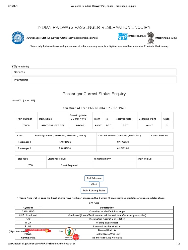 Welcome To Indian Railway Passenger Reservation Enquiry | PDF | Business | Computing