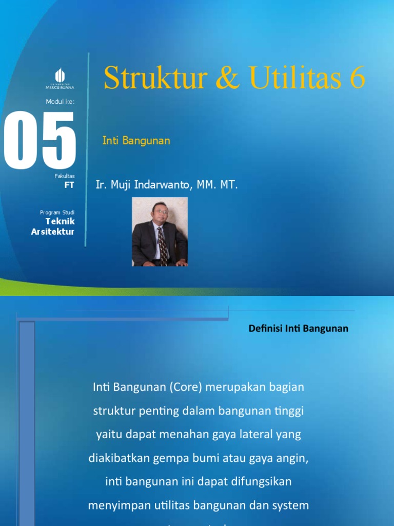 PwPoint 05 SU 6 Inti Bangunan | PDF | Seni | Teknologi & Rekayasa