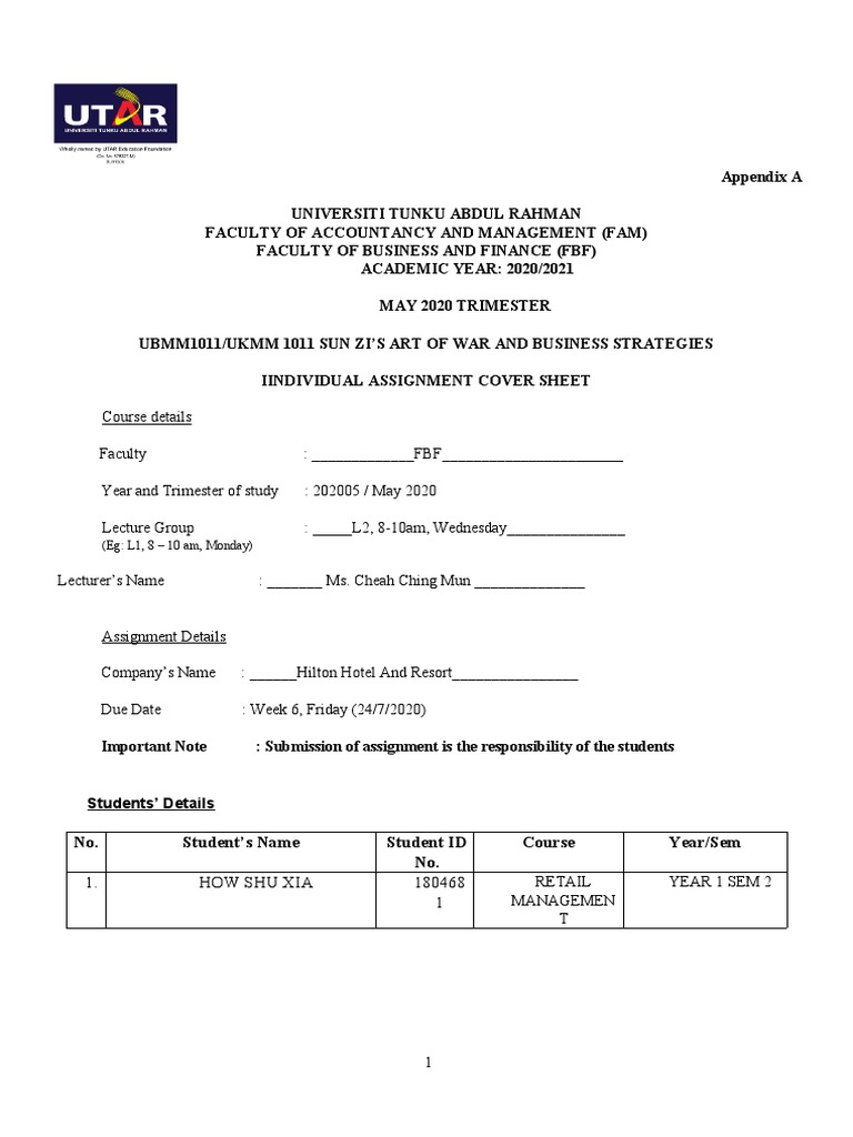 Sunzi Art of War Assignment | PDF | Resource | Leadership