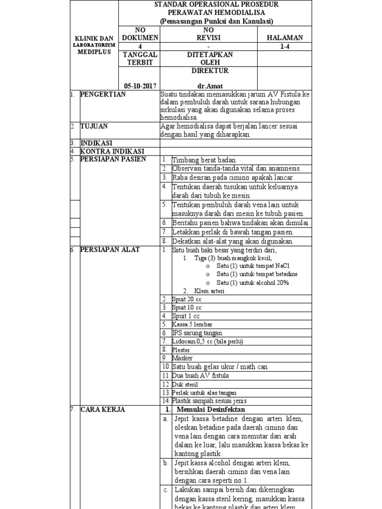 Sop Punksi Dan Kanulasi | PDF | Griya & Taman
