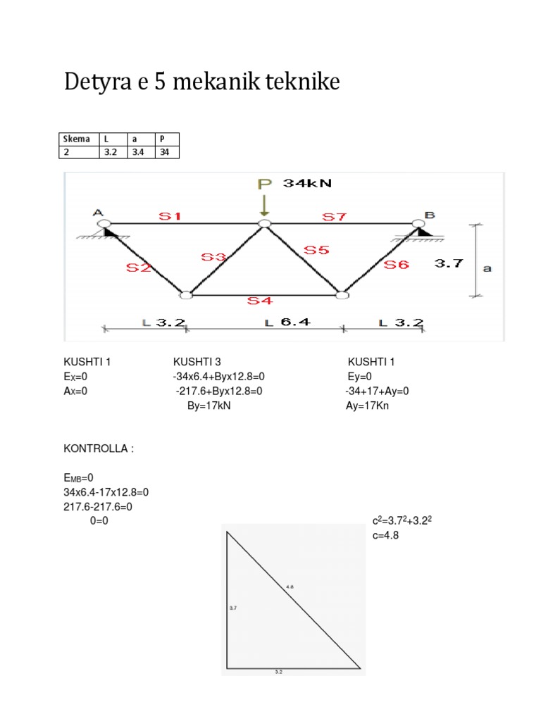 Detyra e 5 Mekanik Teknike 2 | PDF