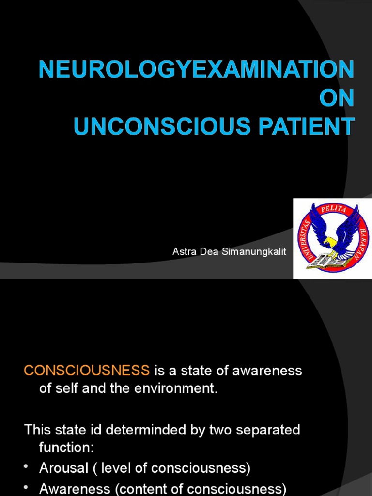 Neurology Examination On Unconscious Patient | PDF | Coma | Anatomical ...