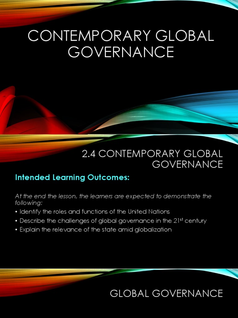 CO1 Topic 5 Contemporary Global Governance PDF | PDF | International ...