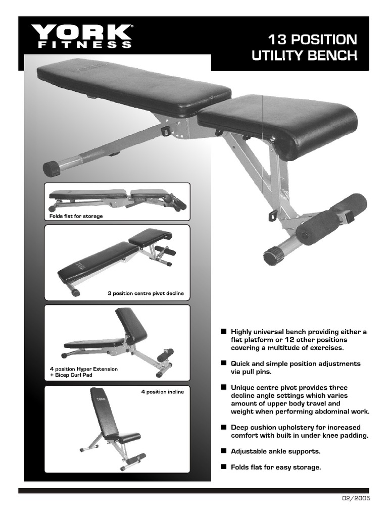 York 13-in-1 Utility Bench Manual | PDF | Screw | Nut (Hardware)