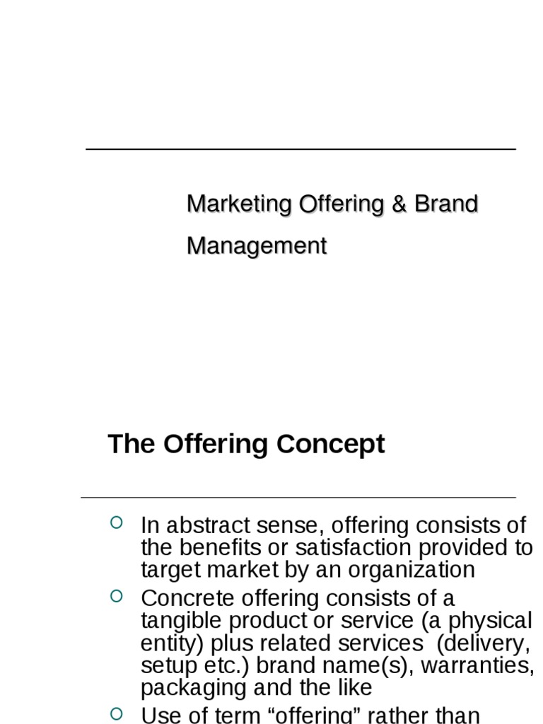 Marketing Offering & Brand Management | PDF | Brand | Marketing