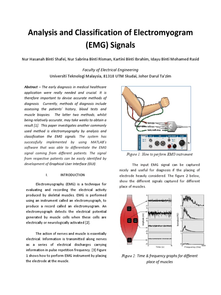 Analysis and Classification EMG Signals | PDF | Electromyography ...