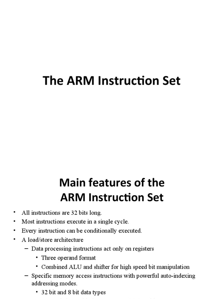 ARM Instruction Set Overview | PDF | Arm Architecture | Computer ...