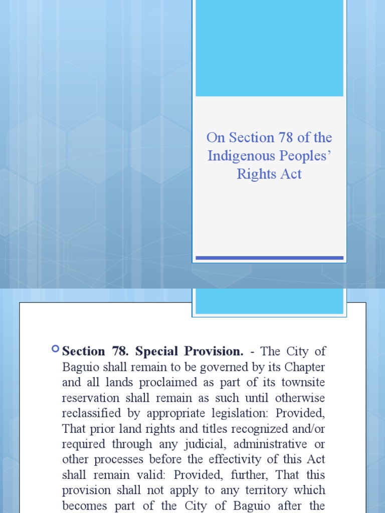 Understanding Section 78 of the Indigenous Peoples' Rights Act | PDF ...