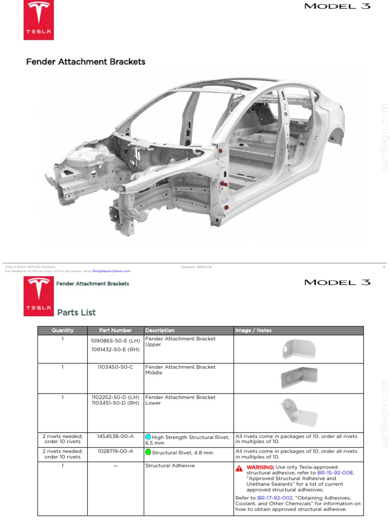 M3 Fender Attachment Brackets | PDF | Adhesive | Welding