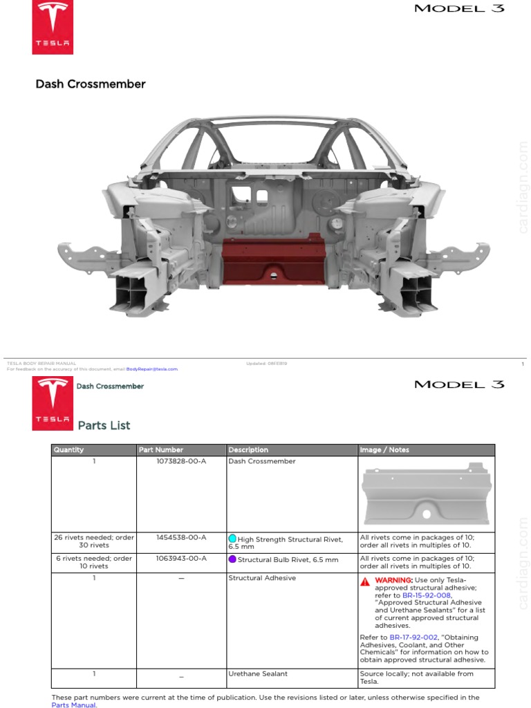 M3 Dash Crossmember | PDF | Adhesive | Rivet