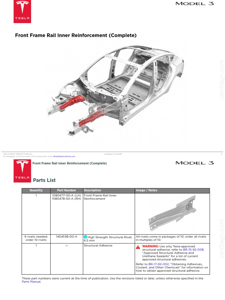 Front Frame Rail Reinforcement Guide | PDF | Adhesive | Welding