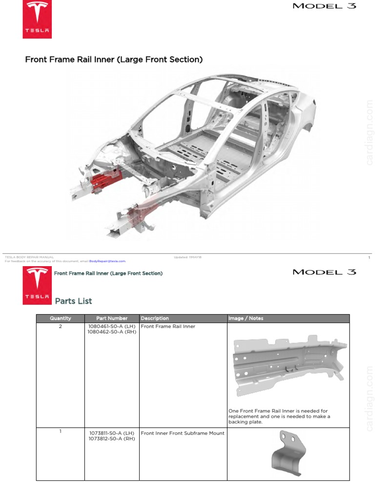 Front Frame Rail Inner (Large Front Section) | PDF | Welding | Construction